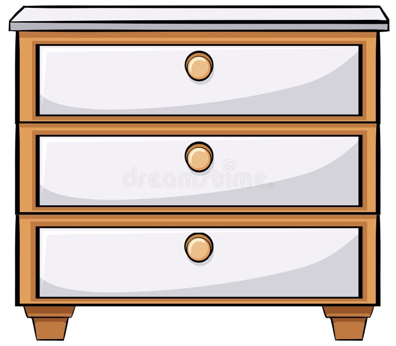 Cartoon Wooden Chest of Drawers Stock Vector - Illustration of storage ...