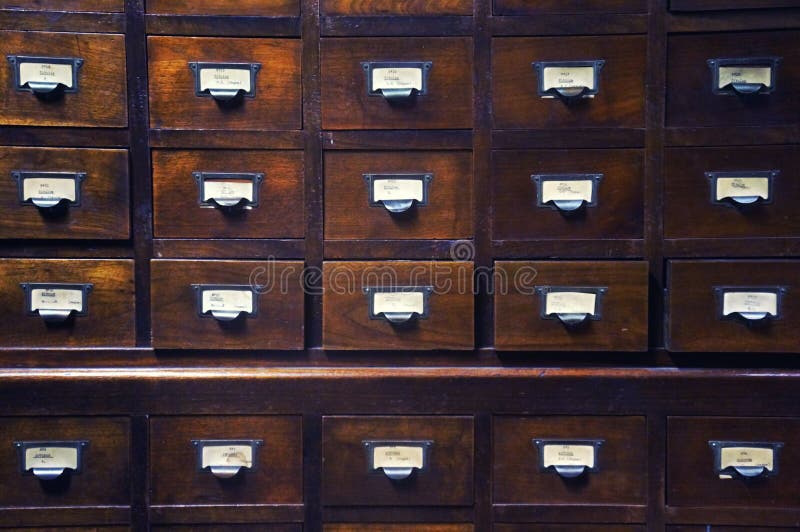 Wooden drawers stock image. Image of blanks, library - 52322163