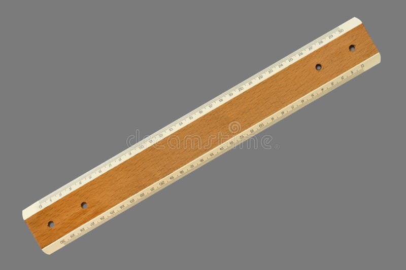 Wooden Drawing Ruler Isolated. Stock Image - Image of line, millimeter ...