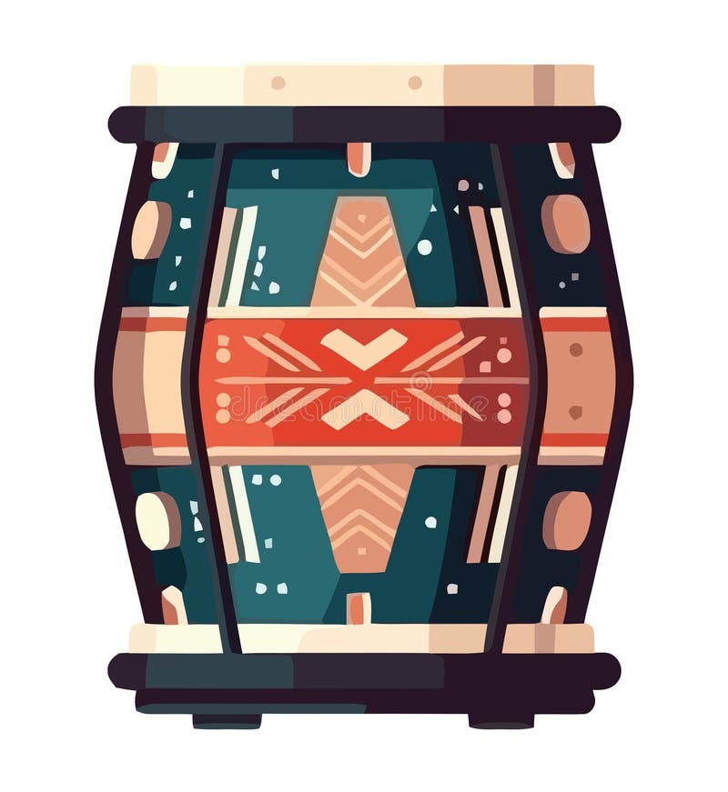 Wooden drum kit modern stock vector. Illustration of design - 276012994