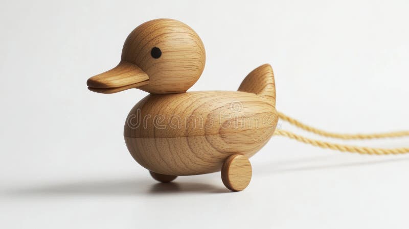 Wooden Duck Toy on White Background Stock Illustration - Illustration ...