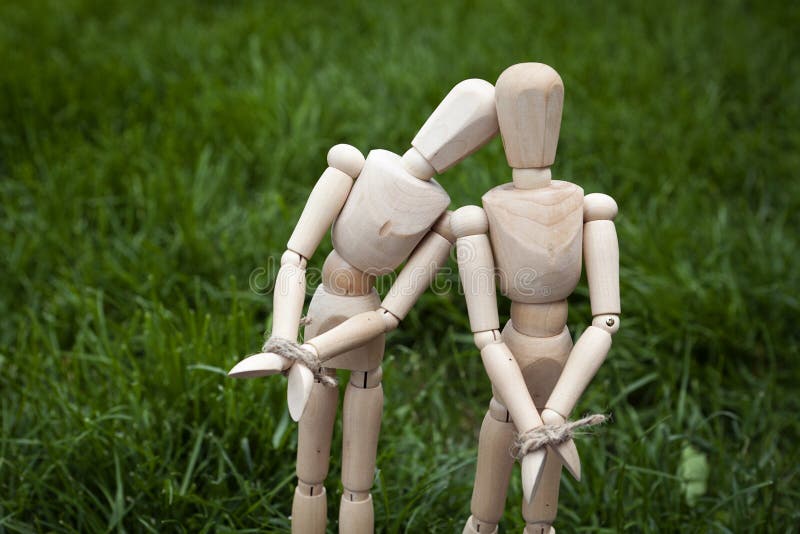 Wooden dummy stock image. Image of puppet, depressed - 25365169