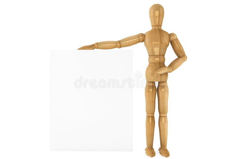 Wooden dummy with paper stock photo. Image of body, advertising - 25857080