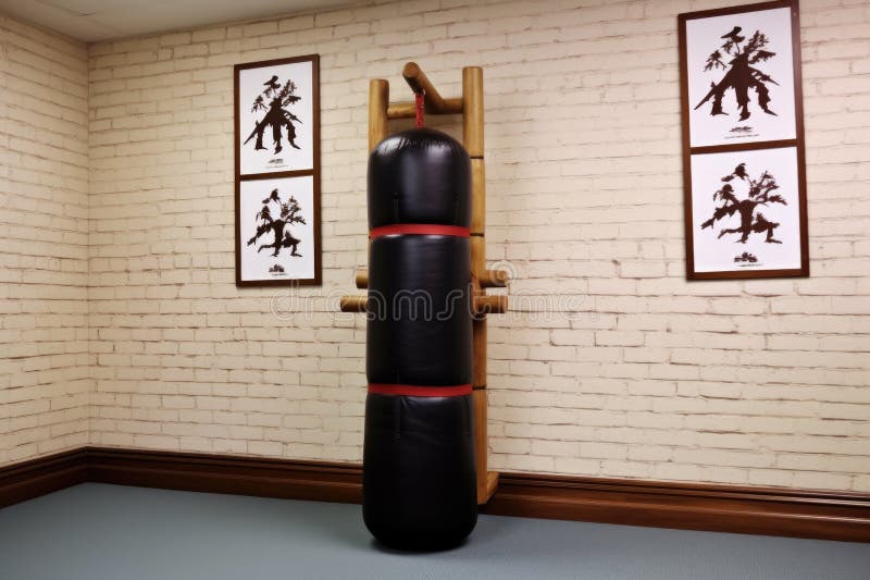 A Wooden Dummy Used for Wing Chun Training in a Dojo Stock Illustration ...
