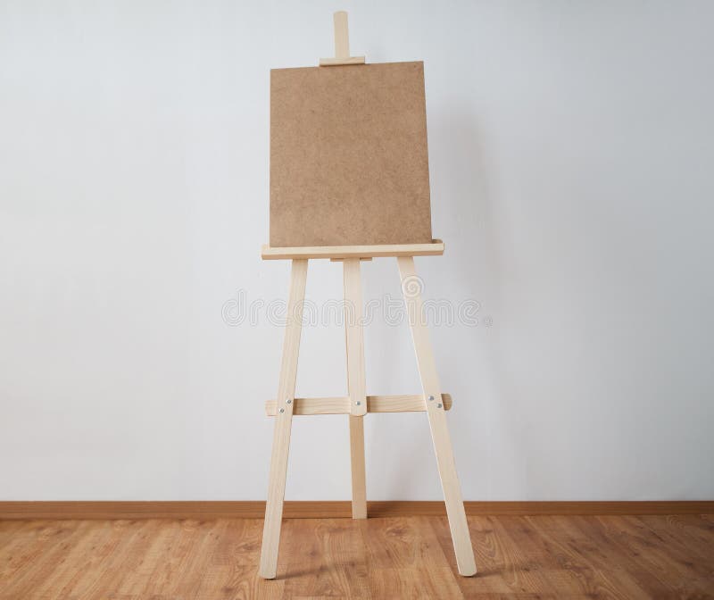 Wooden easel at art studio stock image. Image of template - 107384597