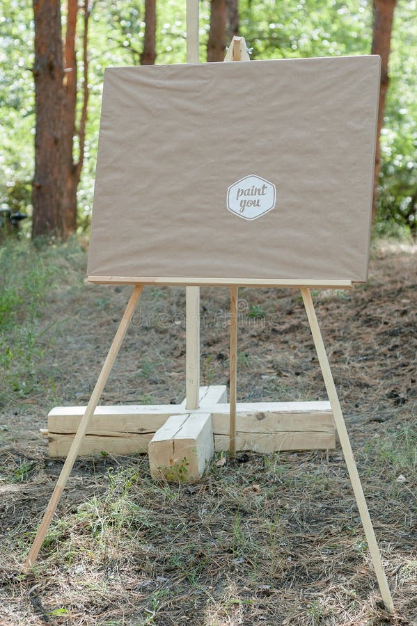 Wooden Easel with a Board Outdoor Stock Image - Image of drawing, wood ...