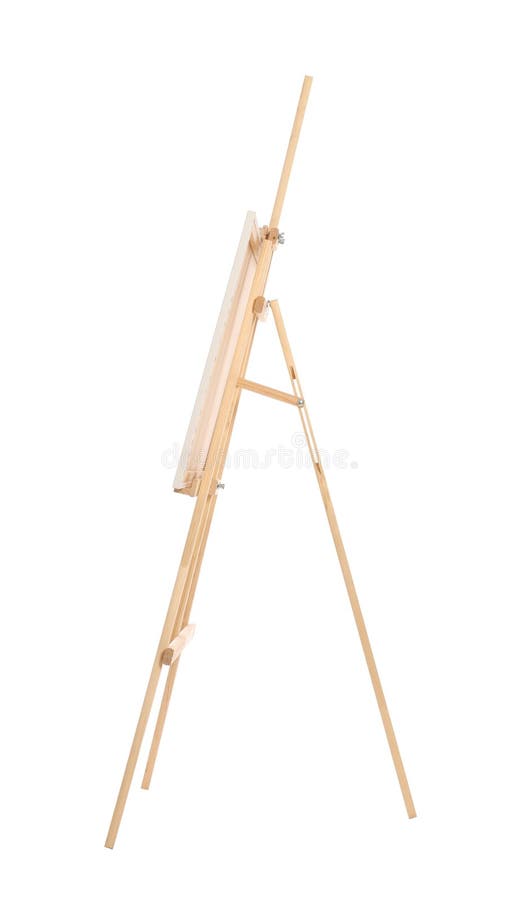 Wooden Easel with Canvas Isolated on White Stock Image - Image of ...