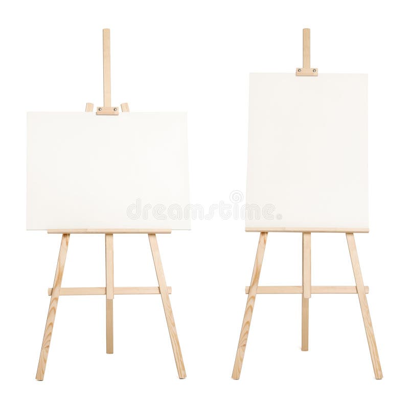 Wooden Easel with Different Canvases Isolated on White Stock Image ... Wooden Easel with Different Canvases Isolated on White Stock Image ...