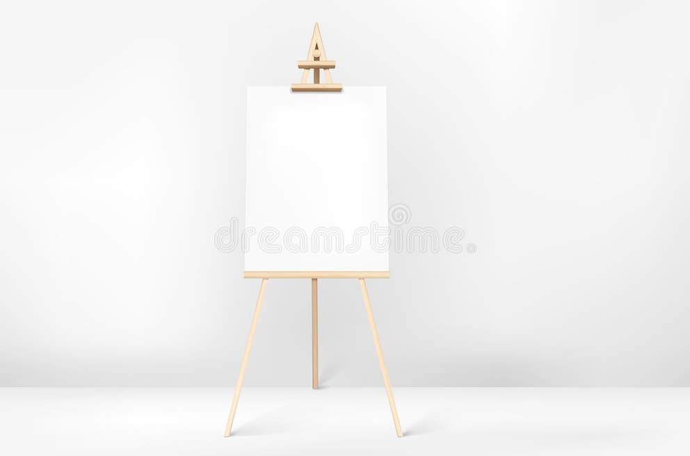 Wooden Easel with Empty Paperboard for Your Text Stock Vector ...