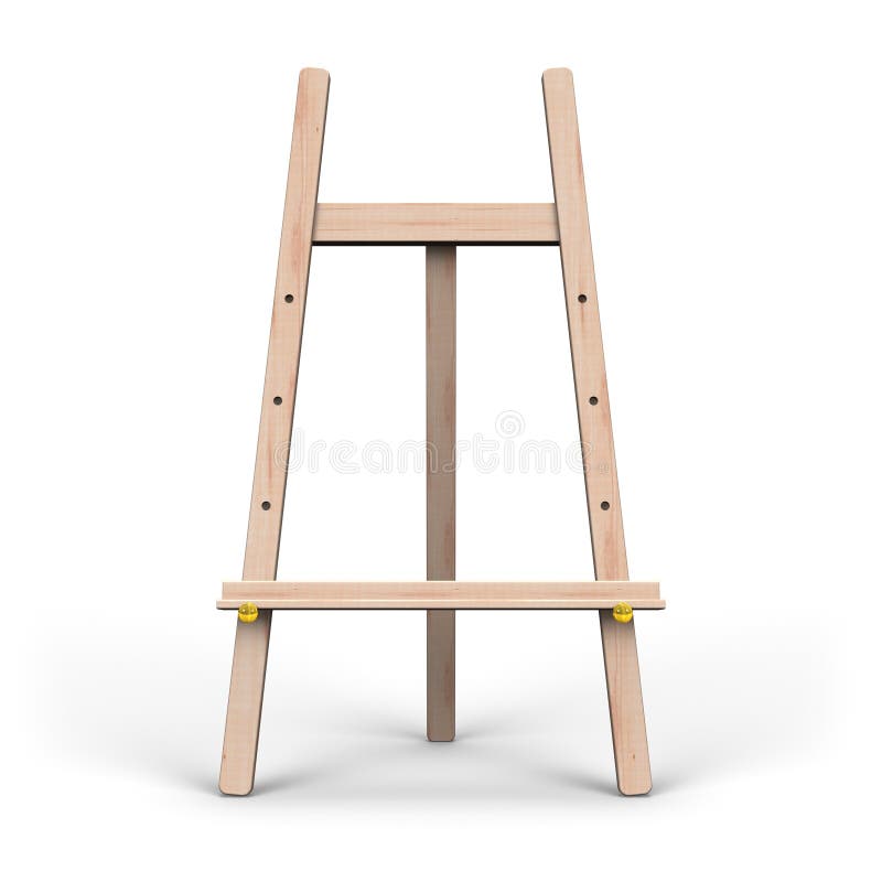 Wooden Easel Front View stock illustration. Illustration of decorate ...