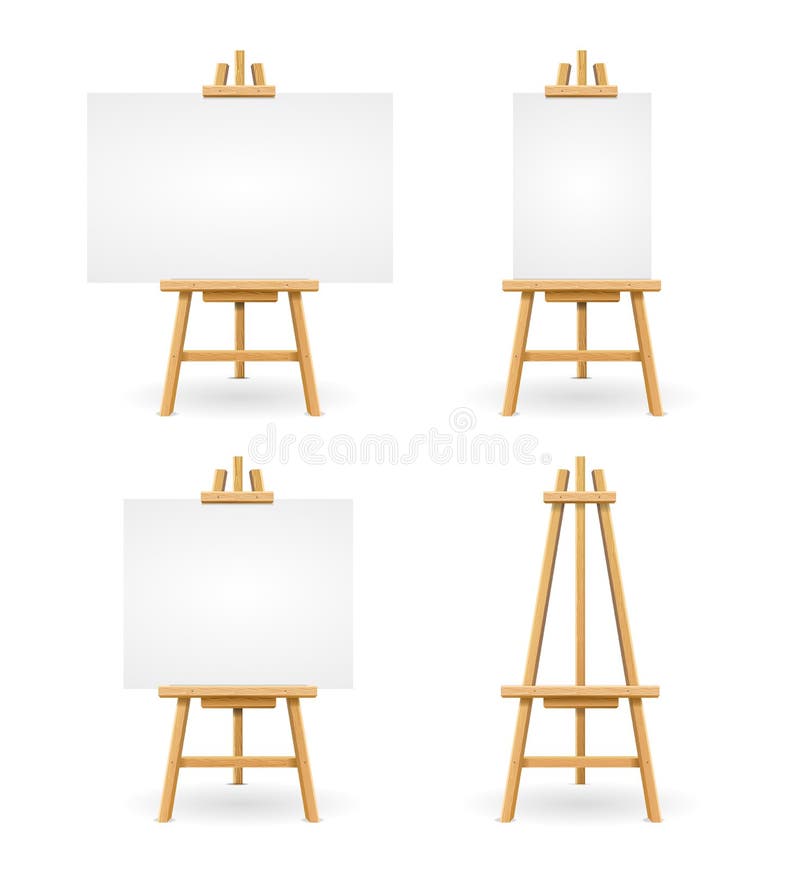Wooden Easel Front View Stock Illustrations – 220 Wooden Easel Front ...