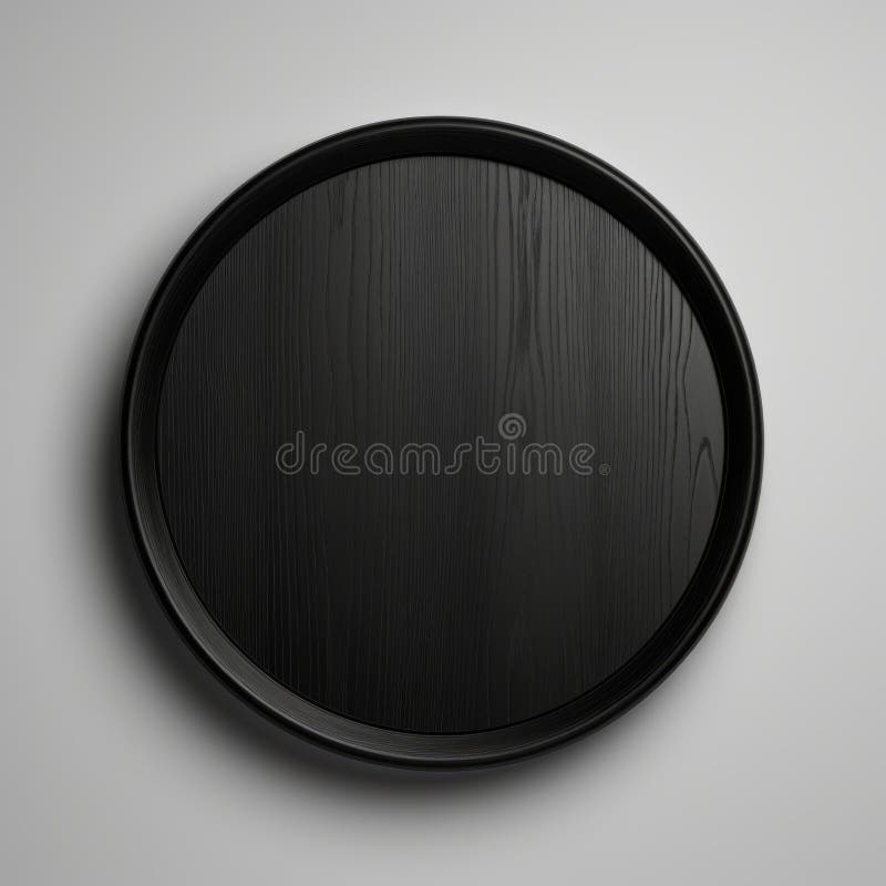 Wooden Ebony Minimalistic Round Picture Frame. Stock Image - Image of ...