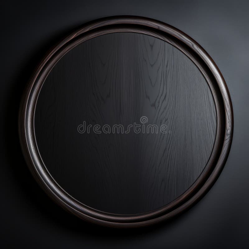 Wooden Ebony Minimalistic Round Picture Frame. Stock Image - Image of ...