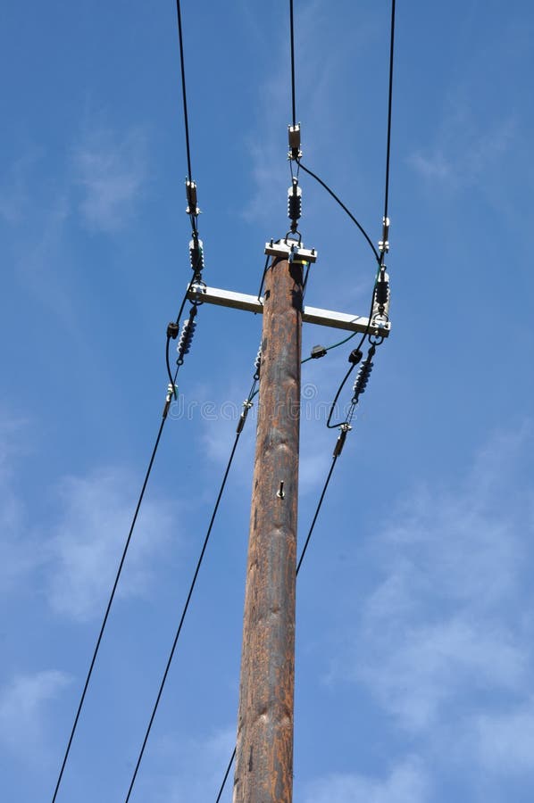 Old Telephone Pole with Rungs for Climbing Stock Photo - Image of power ...