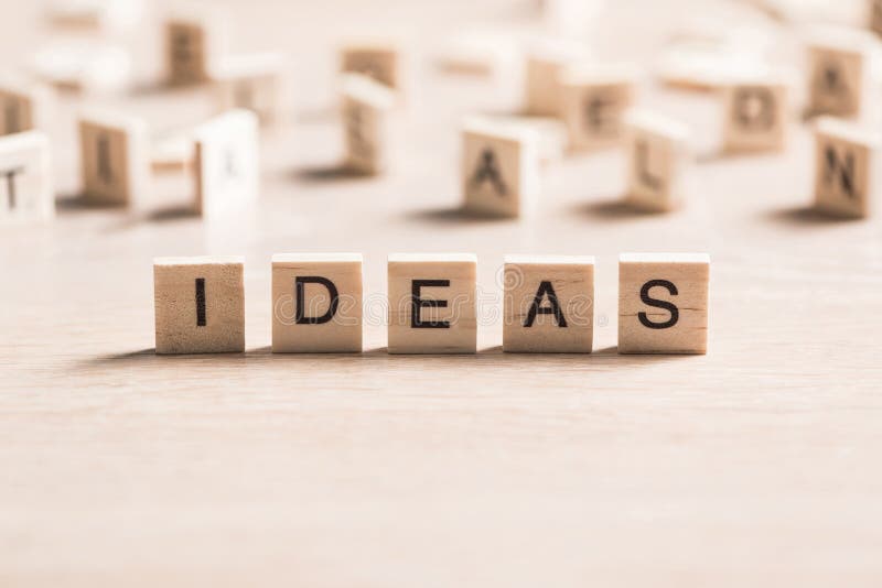 Ideas word stock image. Image of creative, block, plan - 164993037
