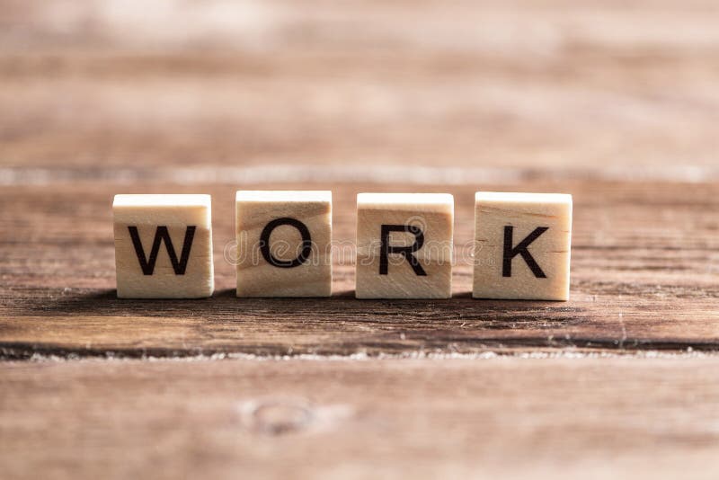 Wooden Elements with Word Work Stock Image - Image of achieve ...