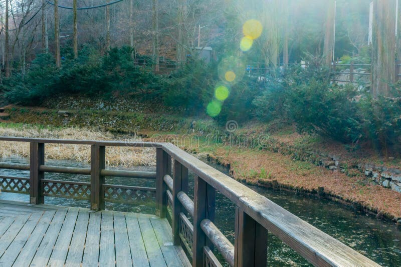 Wooden elevated platform stock photo. Image of bridge - 167010120