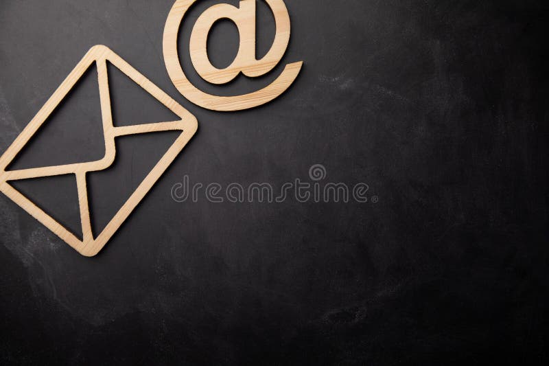 Wooden Envelope Letter and E Mail Symbols Stock Photo - Image of ...