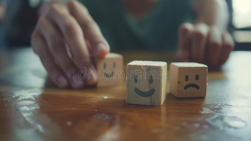 The Wooden Emotion Blocks.AI Generated Image Stock Image - Image of ...