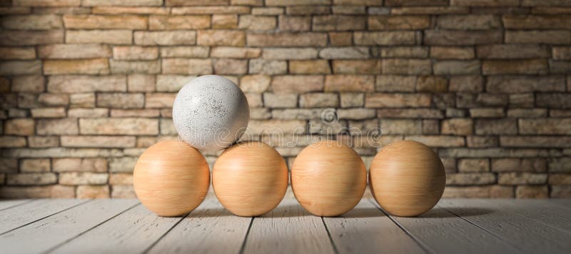 Wooden Empty Balls for Own Text - 3D Rendered Illustration Stock ...