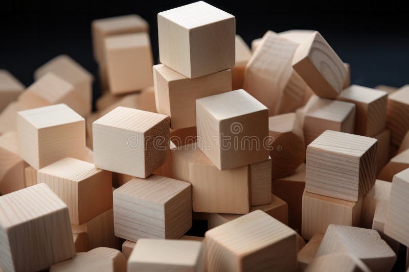 Wooden Empty Blocks and Cubes Stock Photo - Image of economy, concept ...