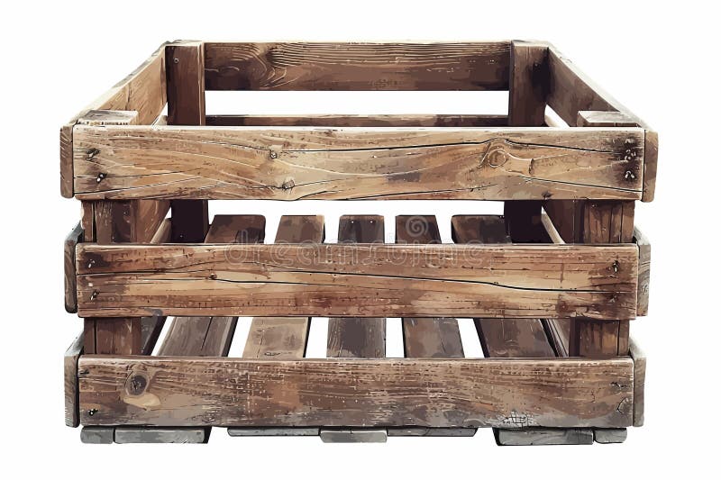 Wooden Empty Crate Stock Image Isolated Vector Style Stock Vector ...