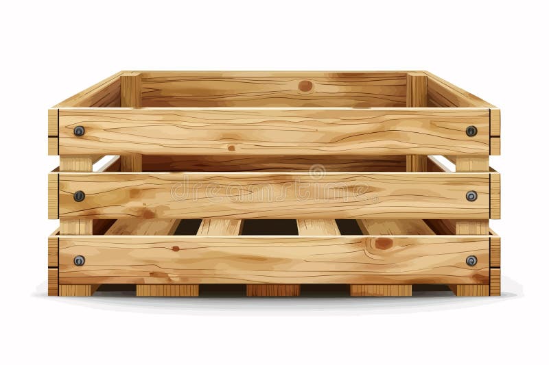 Wooden Empty Crate Stock Image Isolated Vector Style Stock Vector ...