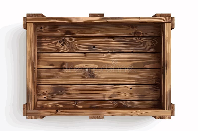Wooden Empty Crate Top View Stock Image Isolated Vector Style Stock ...