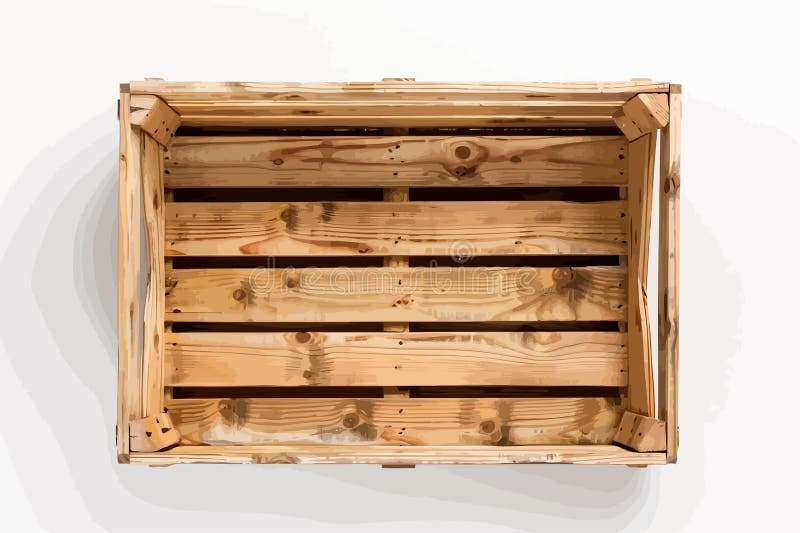 Wooden Empty Crate Top View Stock Image Isolated Vector Style Stock ...