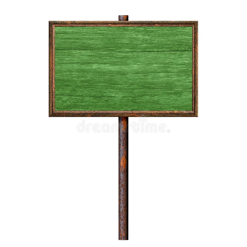 Wooden Empty Dirty Sign on Rusty Pole. Rectangular Frame with Empty ...