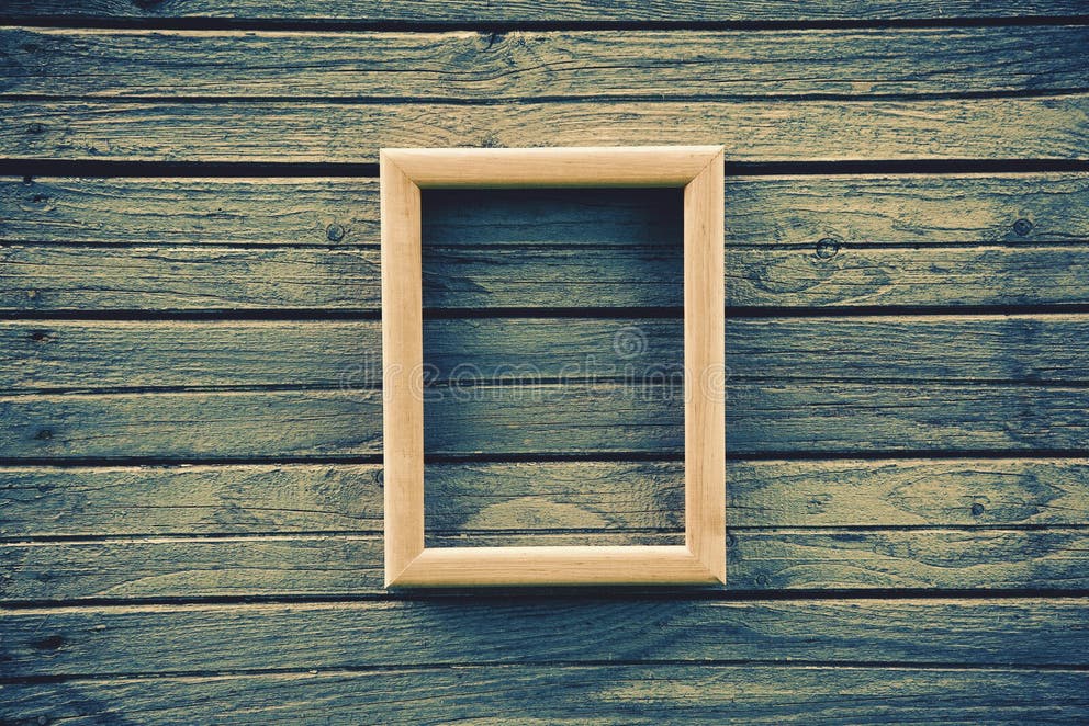 Wooden Empty Frame on Boards Stock Image - Image of pattern, postcard ...