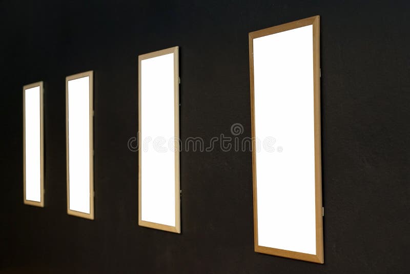 Wooden Empty Picture Frames Stock Image - Image of interior, wooden ...