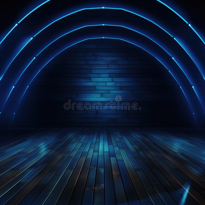 Empty Scene with Blue Purple Neon Stage Spotlight, Empty Night Scene ...