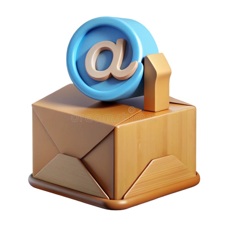 Wooden Envelope with Blue at Symbol Email Communication Stock ...