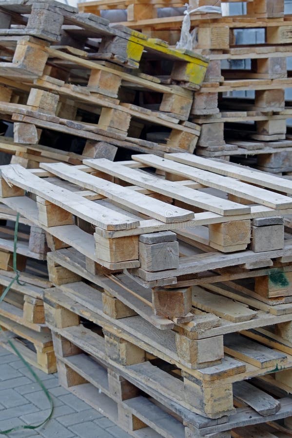 Wooden Euro pallets stock image. Image of pile, background - 153048641