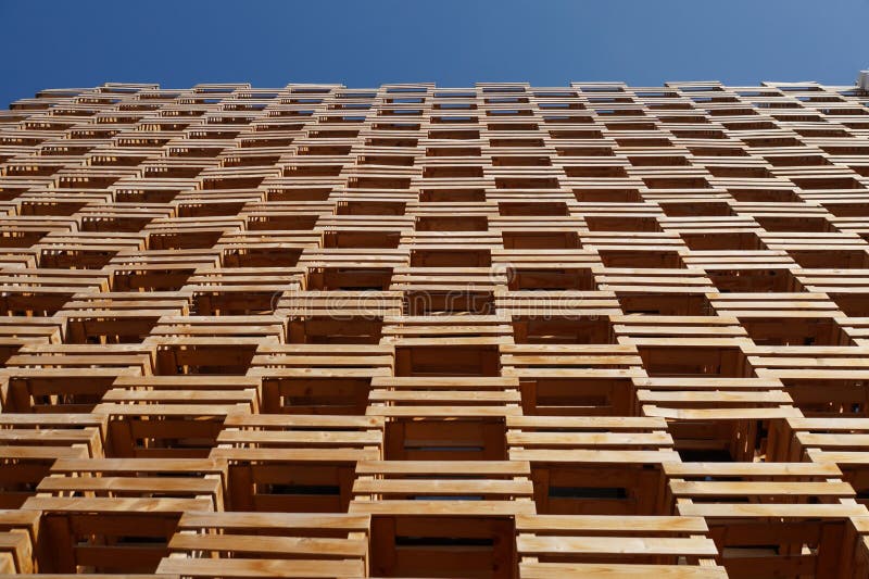 Wooden Facade Modern Perspective Stock Photo - Image of wooden, frame ...