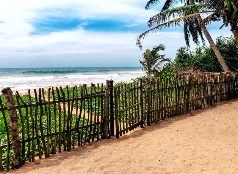 Ocean fence stock image. Image of railing, line, fence - 15550155