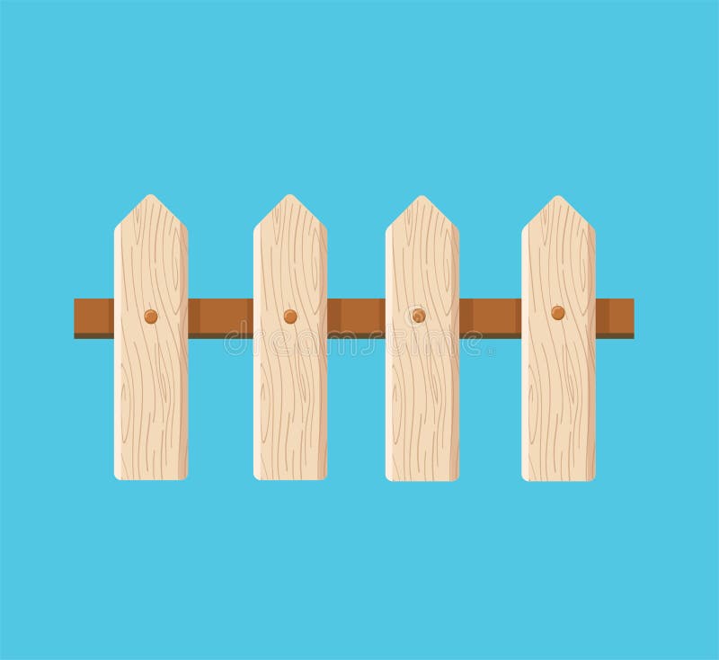 Wooden Fence Cartoon Vector Illustration Stock Vector - Illustration of ...