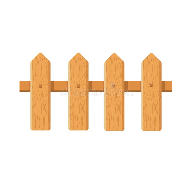 Wooden Fence Cartoon Vector Illustration Stock Vector - Illustration of ...