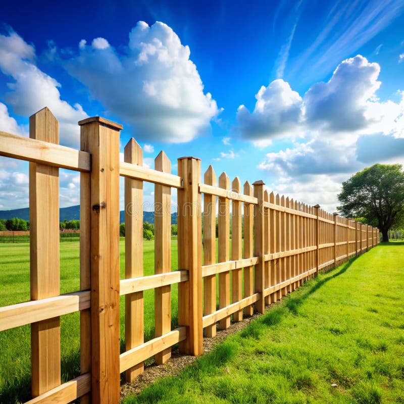 Wooden Fence with Copy Space Stock Illustration - Illustration of ...