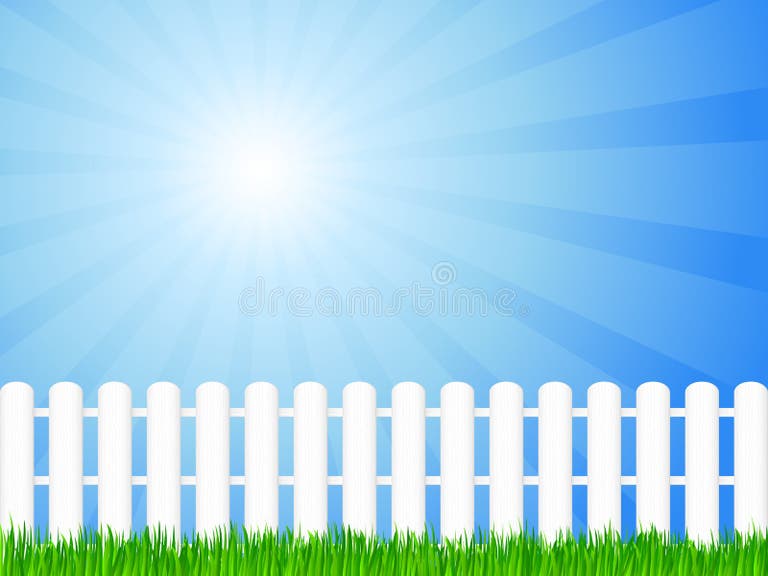 Wooden fence and grass stock vector. Illustration of season - 11099272