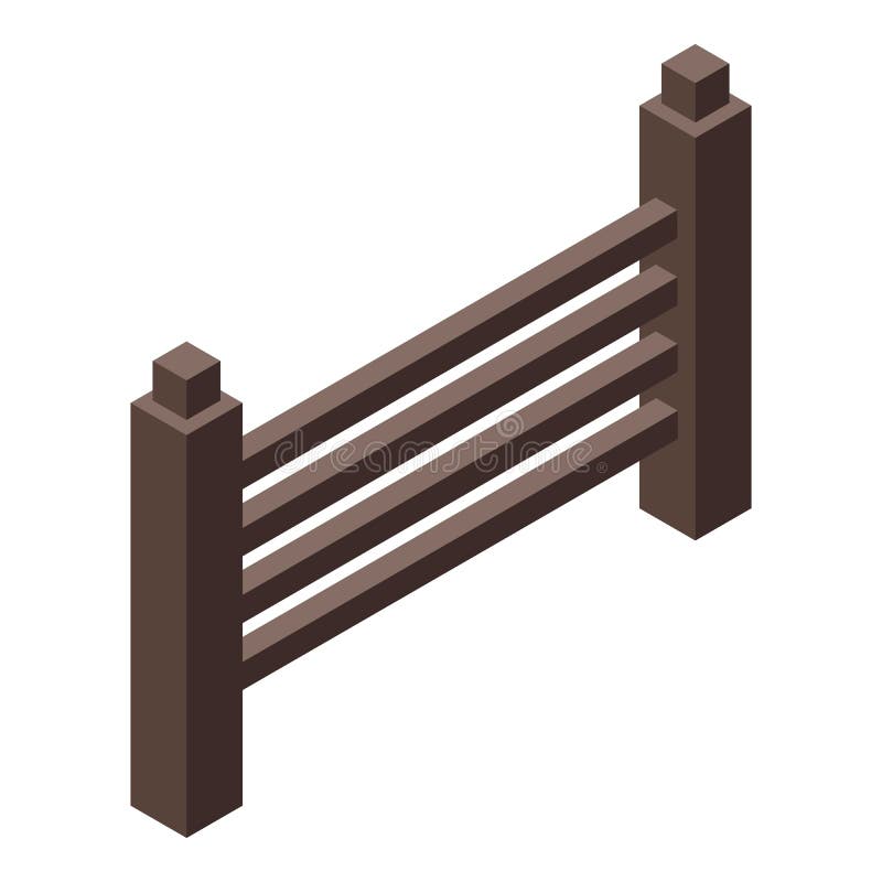 Wooden Fence Icon, Isometric Style Stock Vector - Illustration of ...
