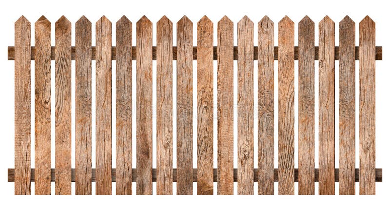 Wooden Fence Made of Old Timber Isolated on White Stock Photo - Image ...