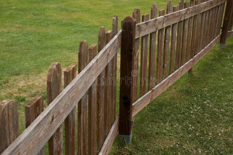 Wooden Fence on a Meadow with Copy Space for Your Text Stock Photo ...
