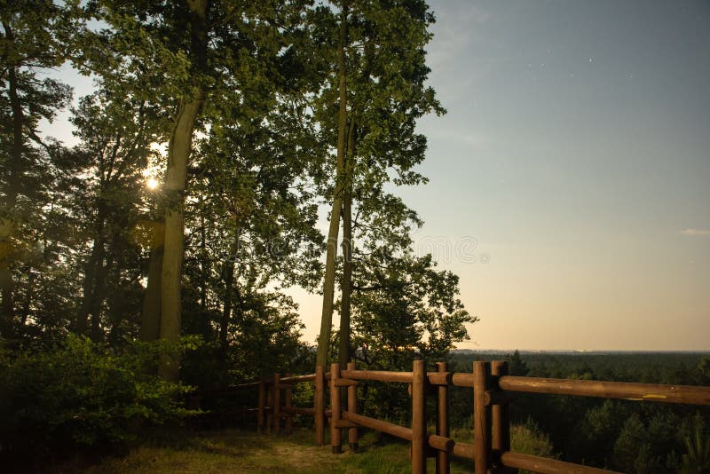 Wooden fence at night stock image. Image of house, moonlight - 164759921