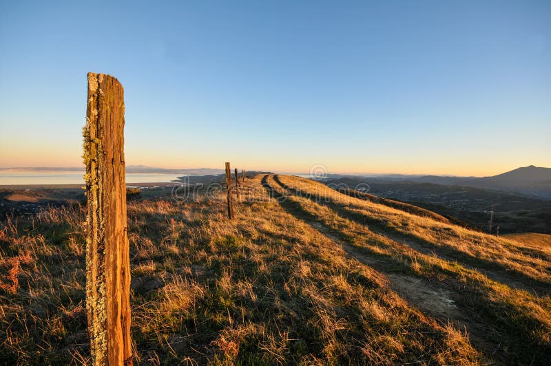 Wooden Fence Posts Along a Hiking Trail Stock Image - Image of ...