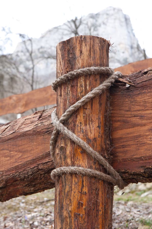 Wooden fence and rope stock image. Image of nature, stick - 29739357