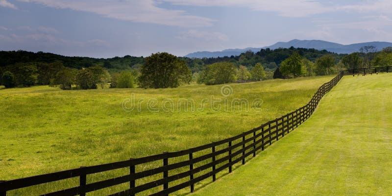 Wooden Fence Running Through Green Field Stock Image - Image: 7770855