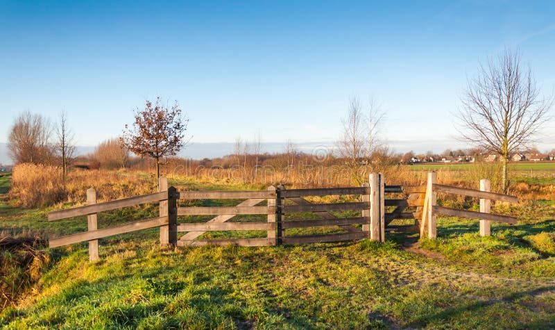 Wooden Fence in a Small Dutch Park Stock Photo - Image of beautiful ...