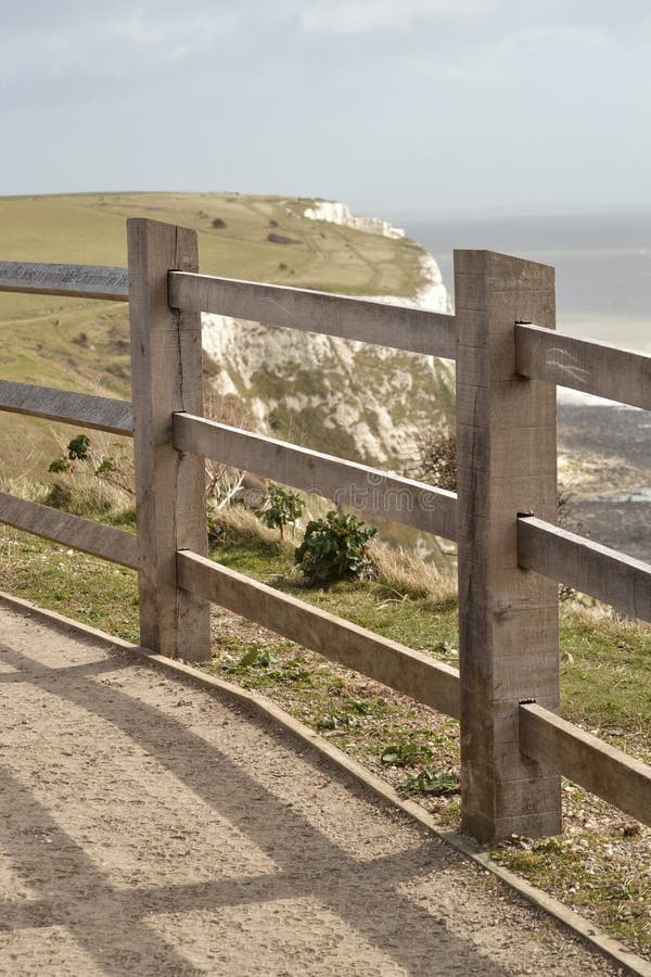 Wooden Fence White Cliffs Dover Stock Image - Image of united, england ...